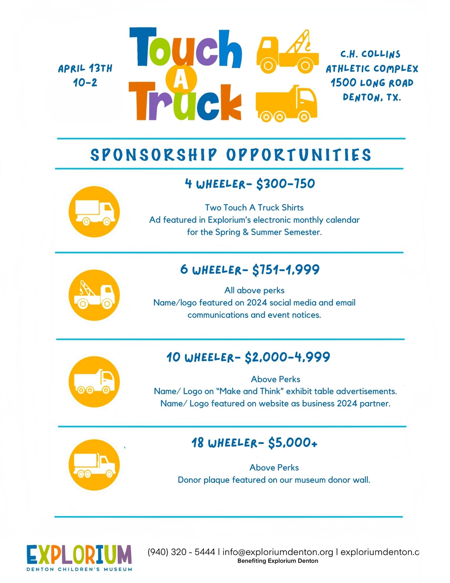 Touch A Truck Sponsorship - Explorium